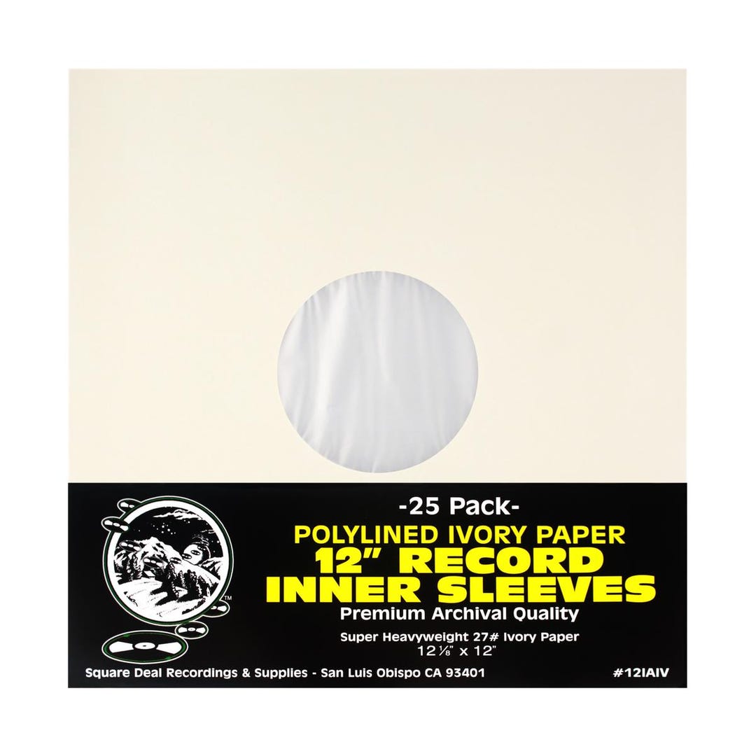 12" Archival Ivory Colored Vinyl Record LP Paper and Plastic Polylined ...