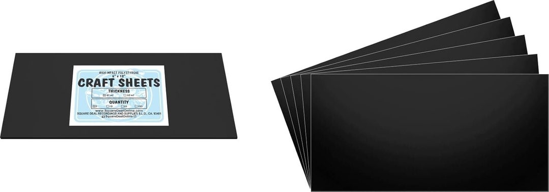 Plastic Craft Modeling Sheets - 6" X 12" - 40mil - Standard - Black - Etsy