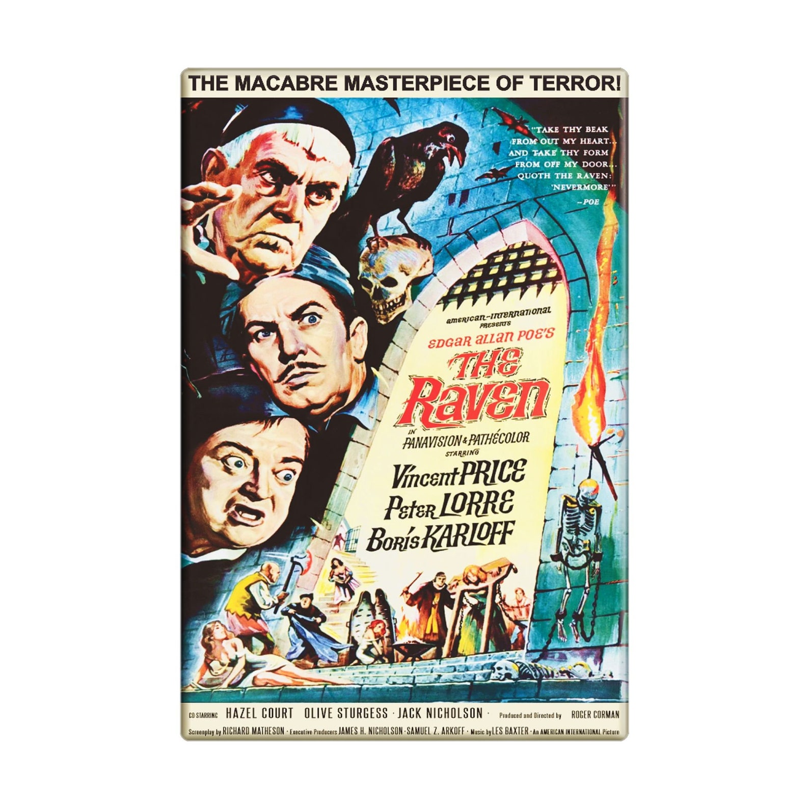 3" Magnet - Edgar Allan Poe's the Raven - Vintage 1963 Movie Poster ...