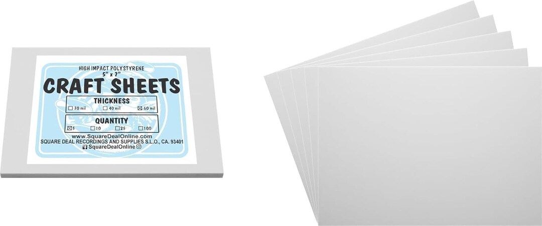 Plastic Craft Modeling Sheets - 5" X 7" - 60mil - Heavy Duty - White - Etsy