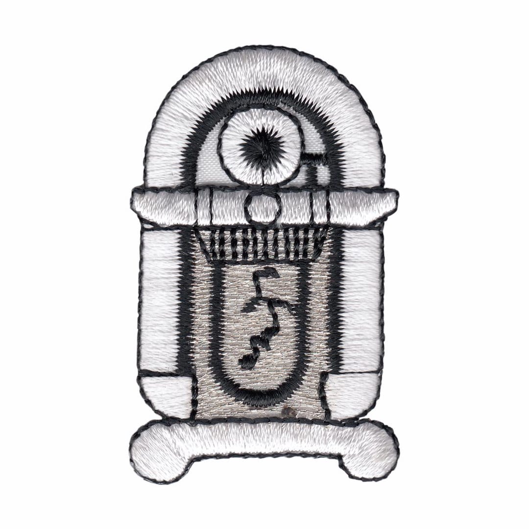2 Embroidered Iron on Patch Jukebox Cut Out to the Shape of the Design ...