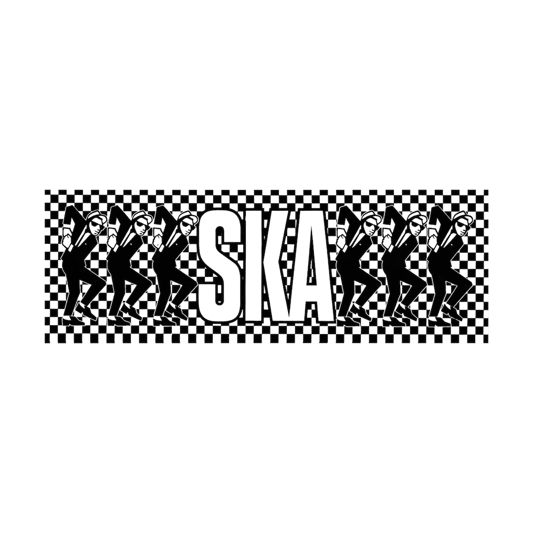 Vintage 1990s Huge 9.5" Sticker - SKA - Black & White Ska Checkered ...