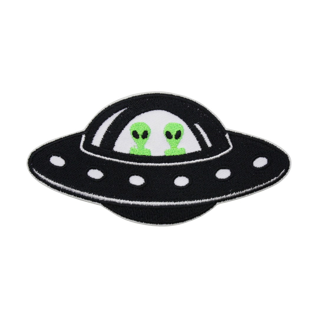 4.25" Embroidered Iron on Patch - Aliens in UFO Spaceship - Etsy
