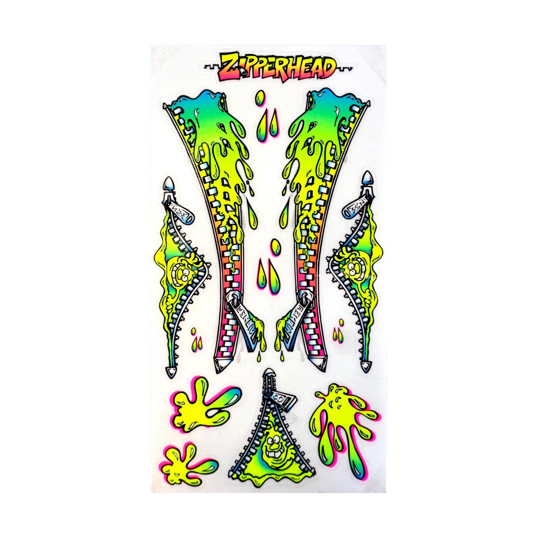 Vintage 1990s Rad Decalz Sticker Pack - Zipperhead - Neon Zippers ...
