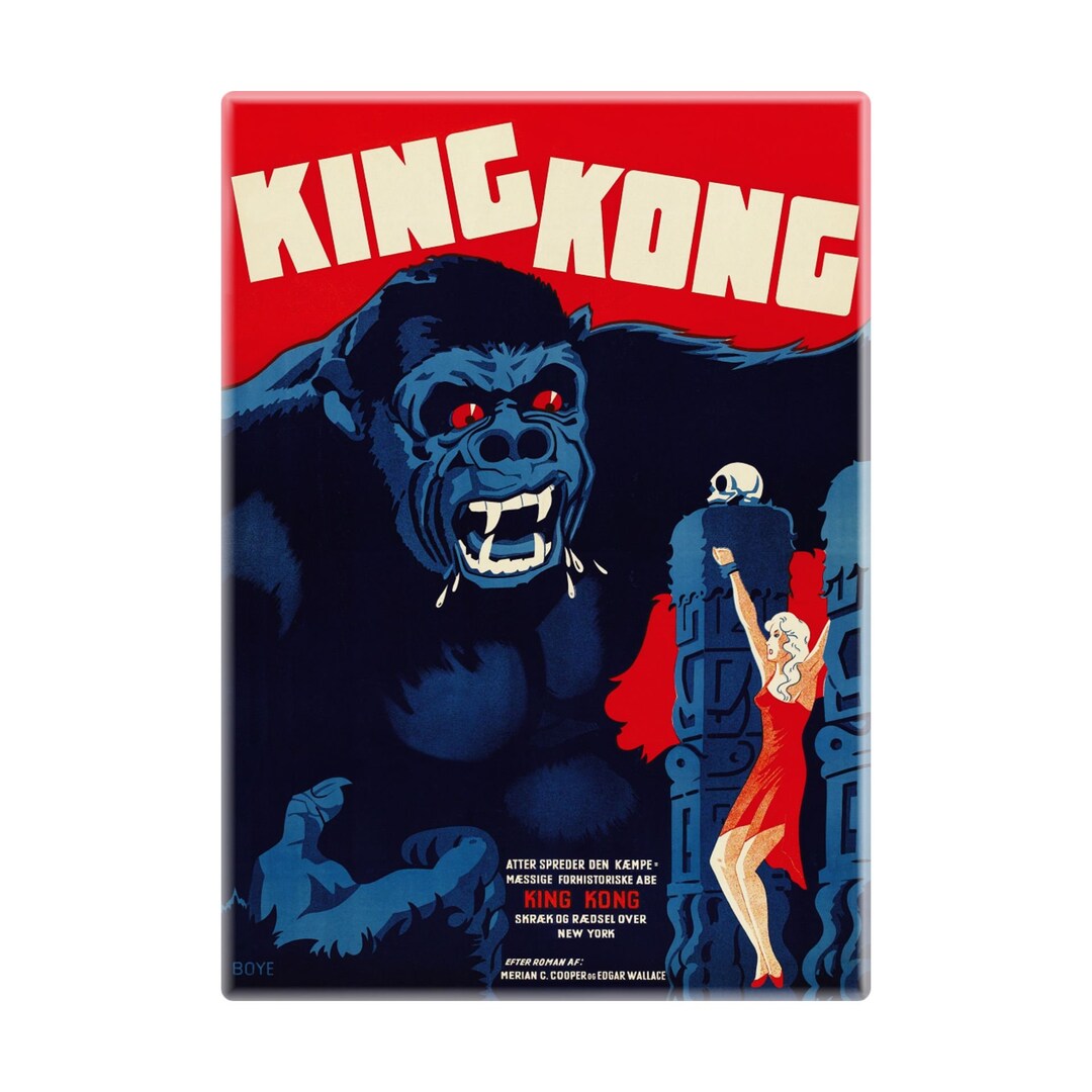 3.5" Magnet - King Kong - 1933 Danish Movie Poster - Etsy