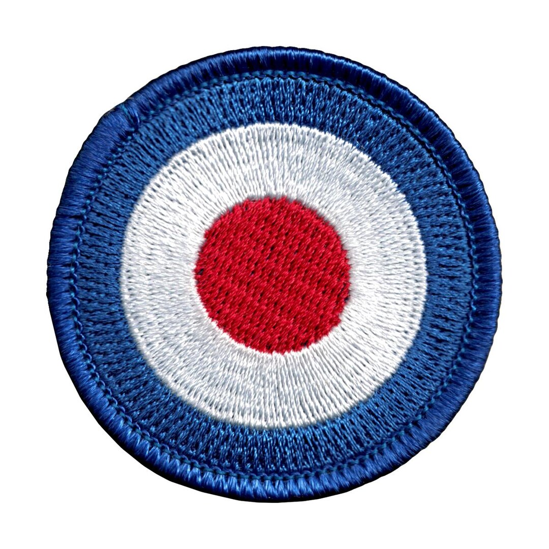 2" Embroidered Iron on Patch - Mod Target / RAF Roundel - Cut Out to ...