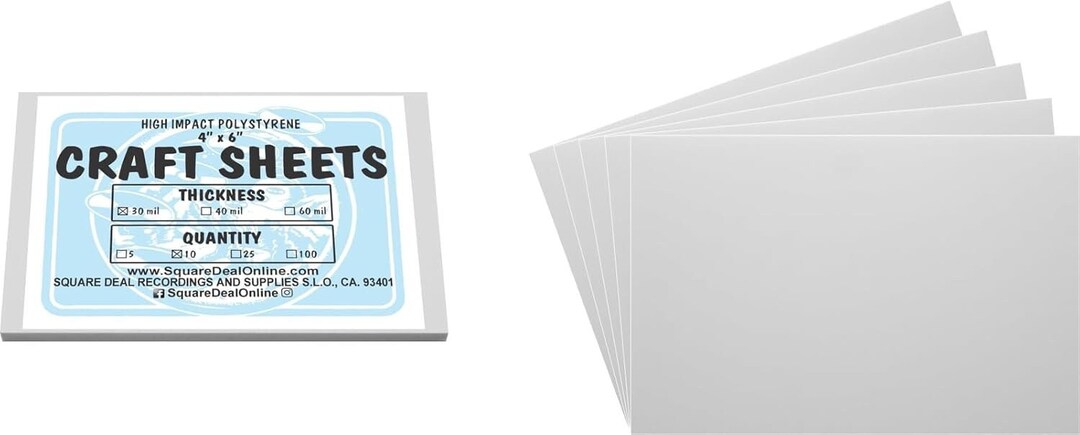 Plastic Craft Modeling Sheets - 4" X 6" - 30mil - Economical - White - Etsy