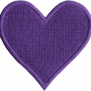 2.875" Embroidered Iron on Patch - Solid Purple Heart - Cut Out to the ...