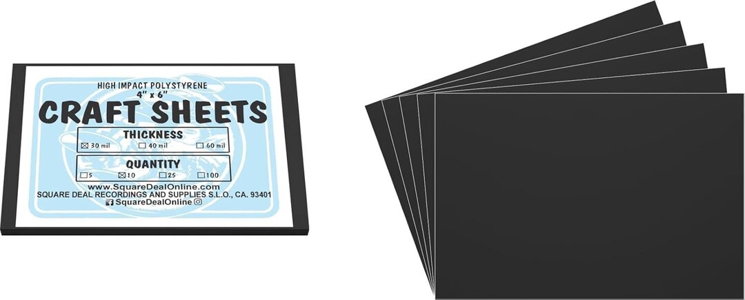 Plastic Craft Modeling Sheets - 4" X 6" - 30mil - Economical - Black - Etsy