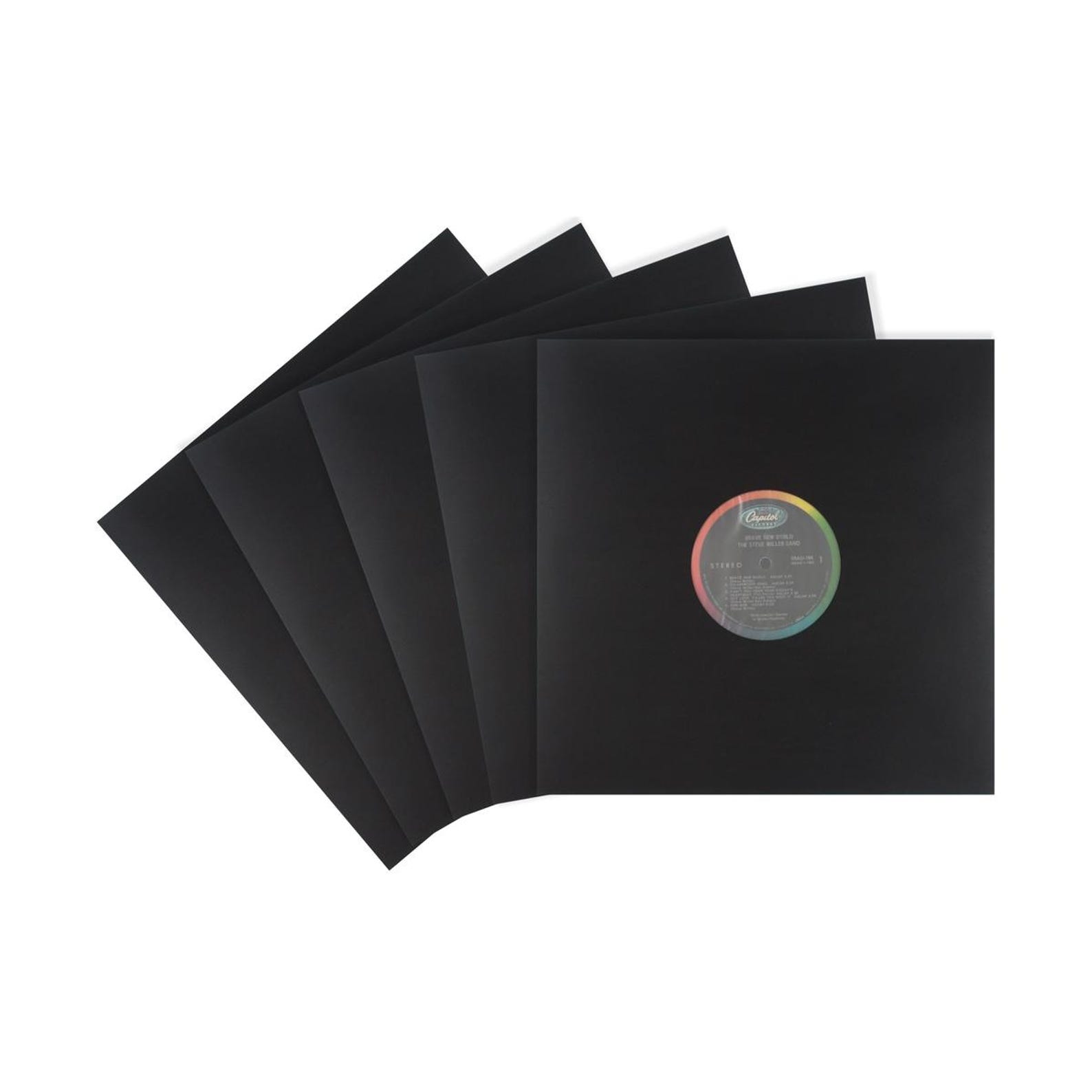 12" Archival Black Colored Plastic and Paper Polylined Vinyl LP Record ...