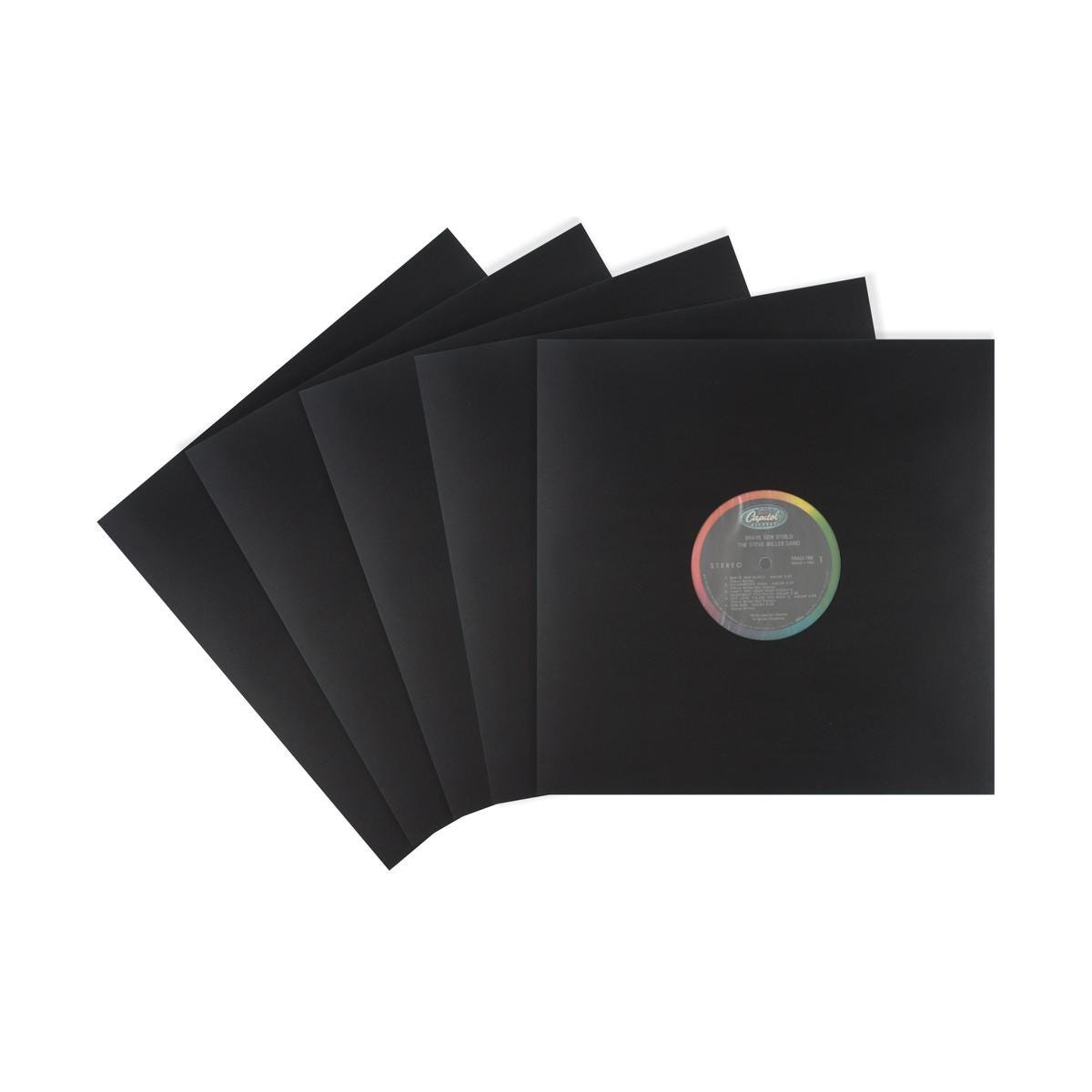 12" Archival Black Colored Plastic and Paper Polylined Vinyl LP Record ...