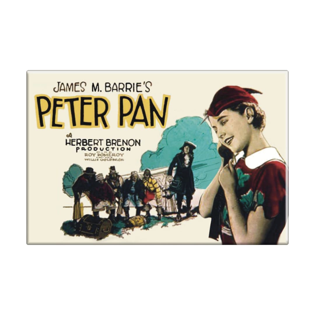 3" Magnet - James M. Barrie's Peter Pan - Vintage 1924 Movie Poster ...