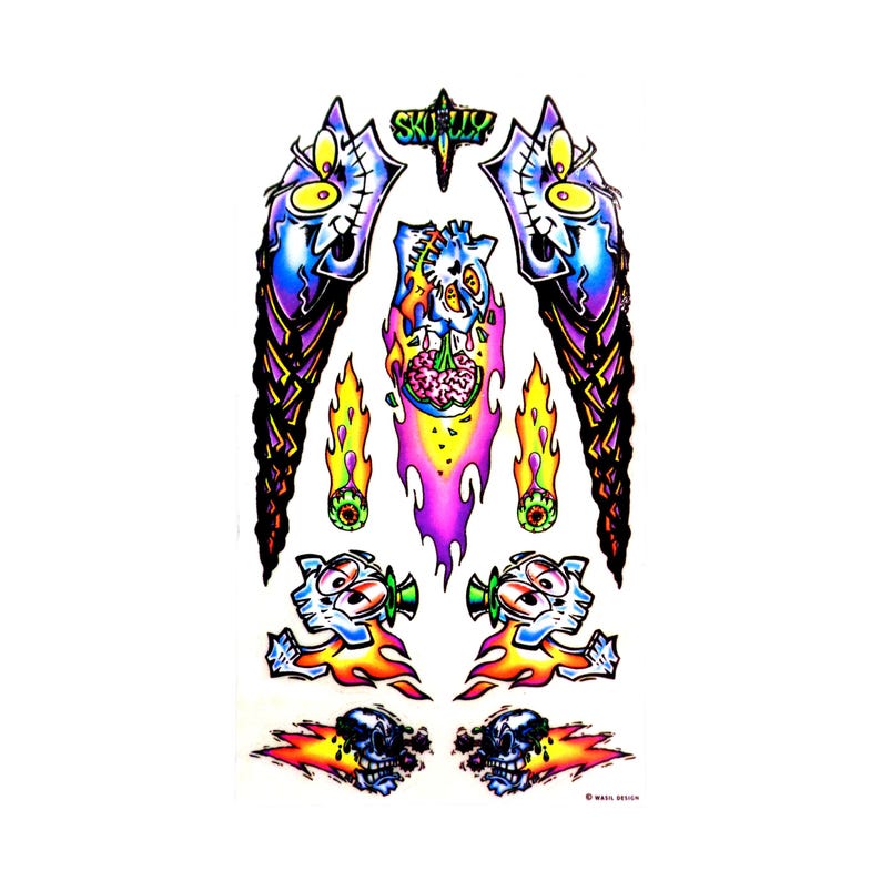 Vintage 1990s Rad Decalz Sticker Pack - Skully - Neon Skulls and ...