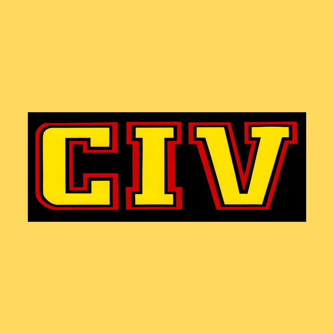 Vintage 1990s 6.25" Sticker - CIV - Rectangle Logo - Etsy