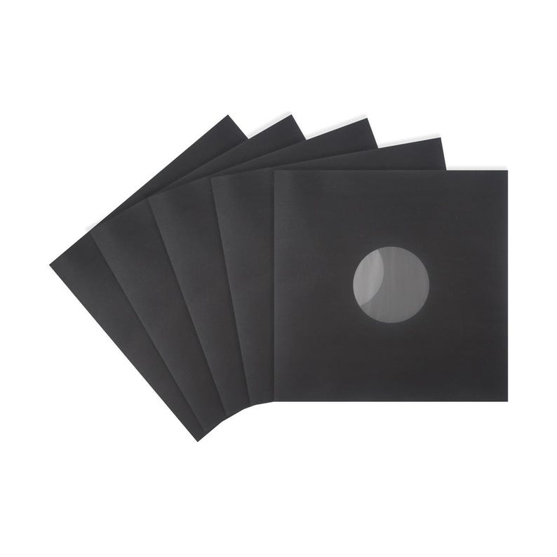 12" Archival Black Colored Plastic and Paper Polylined Vinyl LP Record ...