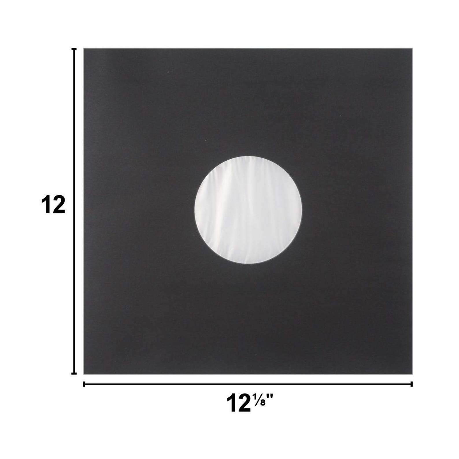 12" Archival Black Colored Plastic and Paper Polylined Vinyl LP Record ...