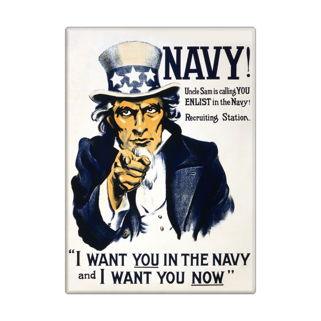 3.5" Magnet - Navy! Uncle Sam is Calling You - Enlist in the Navy ...