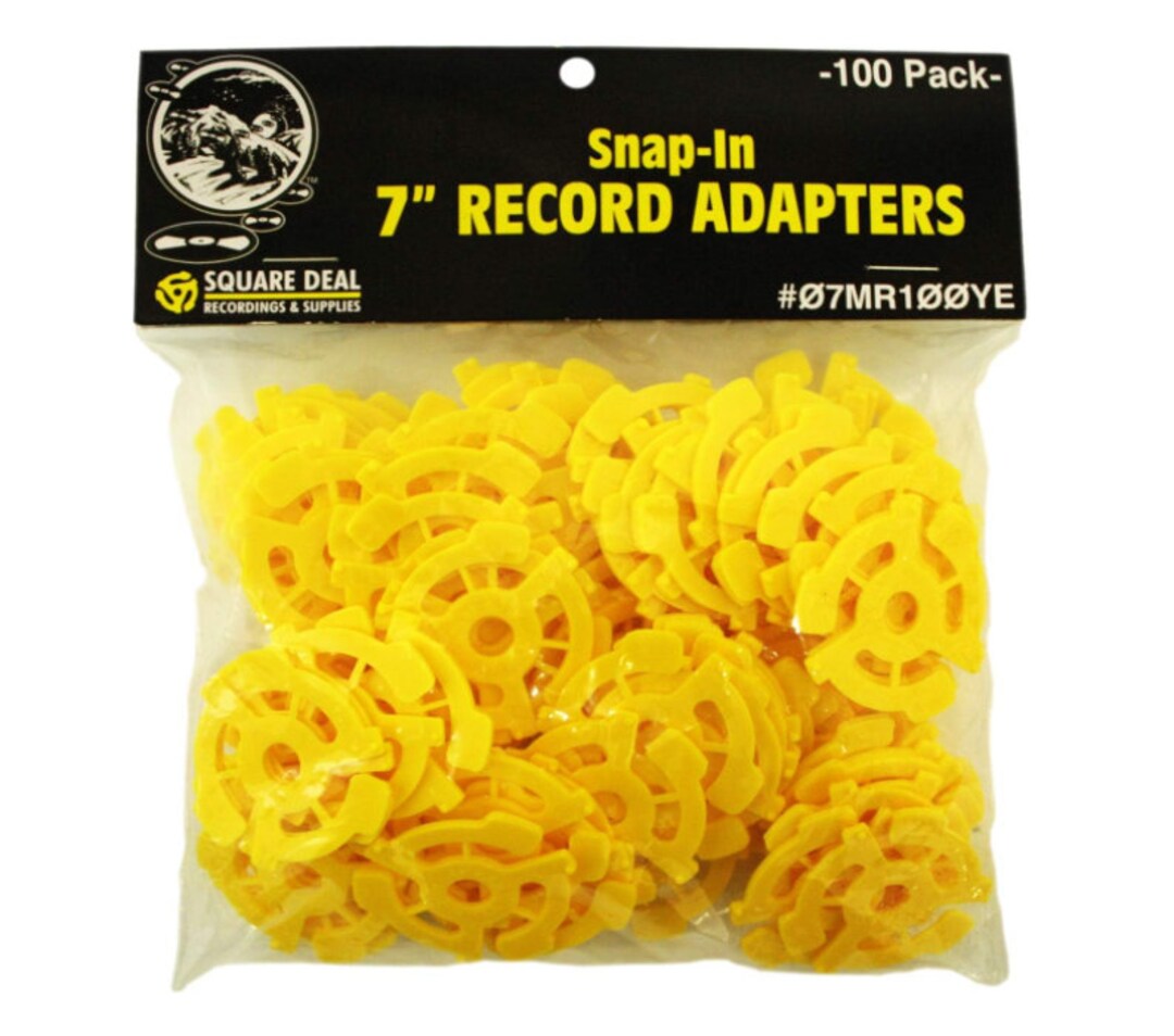 100 Pack - Flat Plastic Record Adapters - Snap in Inserts to Make 7 ...