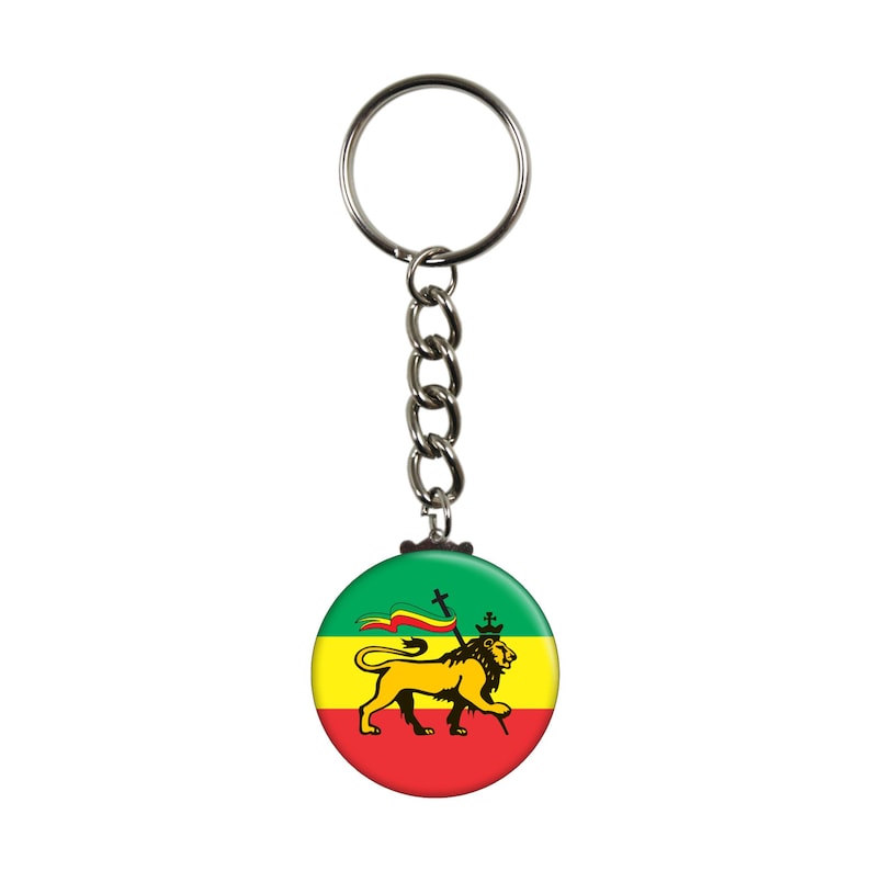 1.5" Keychain - Lion of Judah on Rasta Background - Etsy