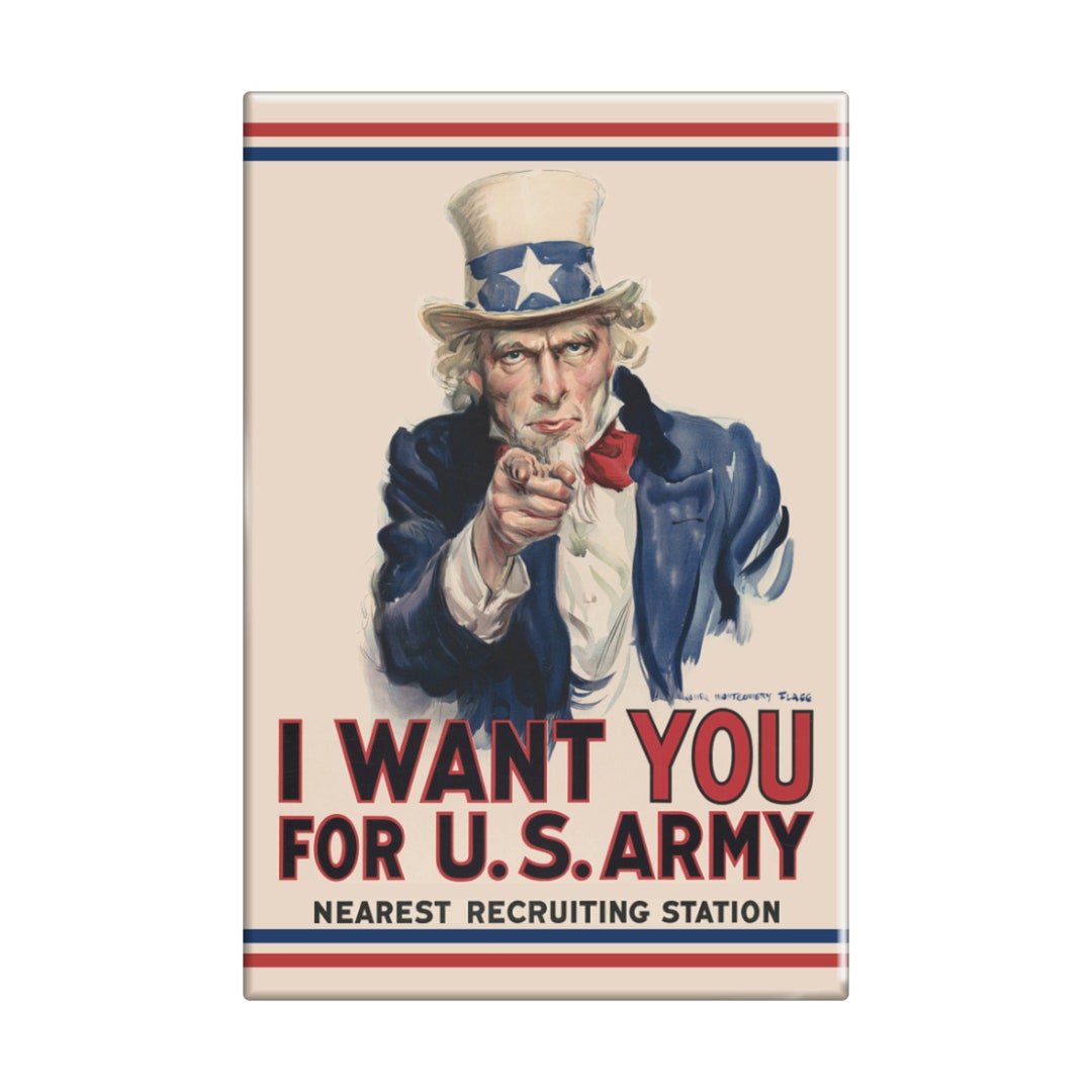 3" Magnet - I Want You for U.S. Army - Uncle Sam Pointing Finger ...