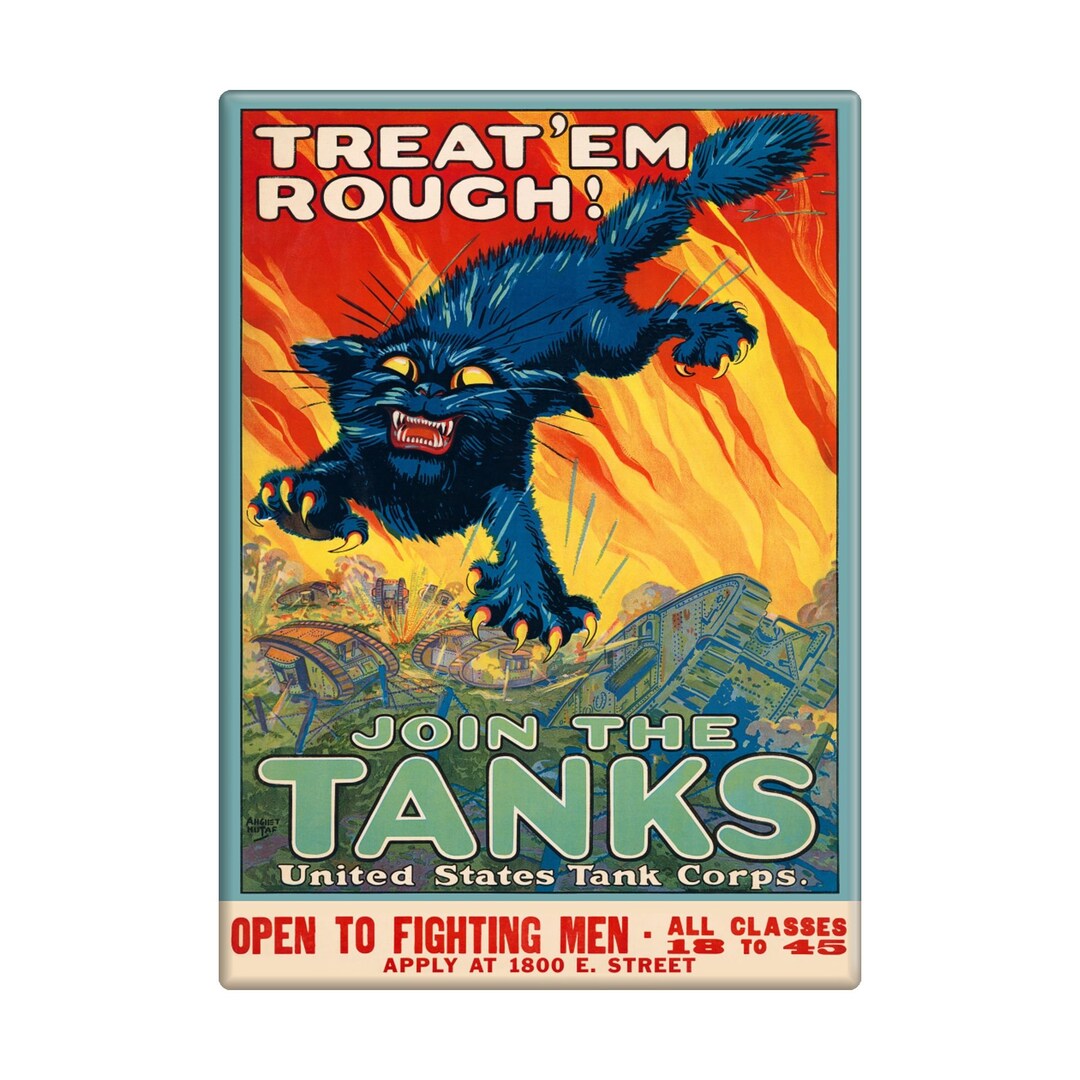 3.5" Magnet - Treat 'em Rough! Join the Tanks - United States Tank ...