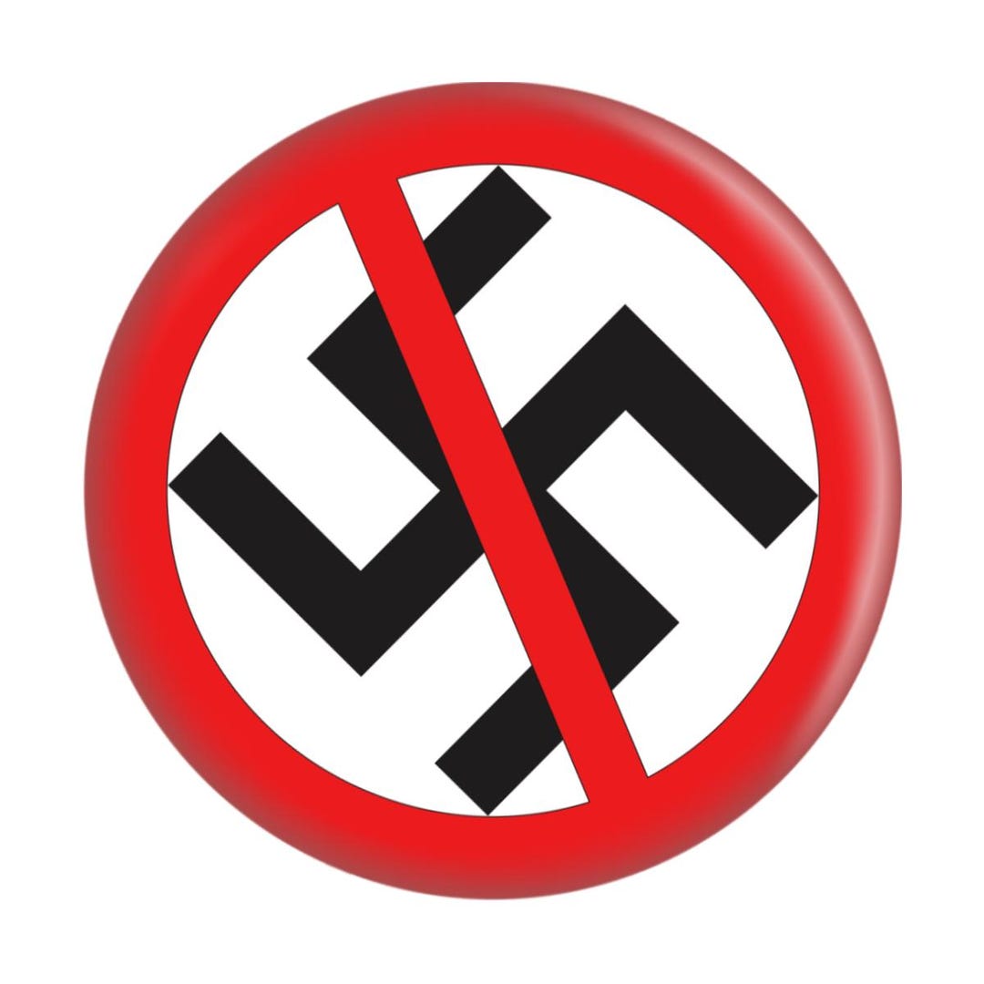Buy 1.5" - Button - Anti-swastika (swastika With Red Circle & Slash ...