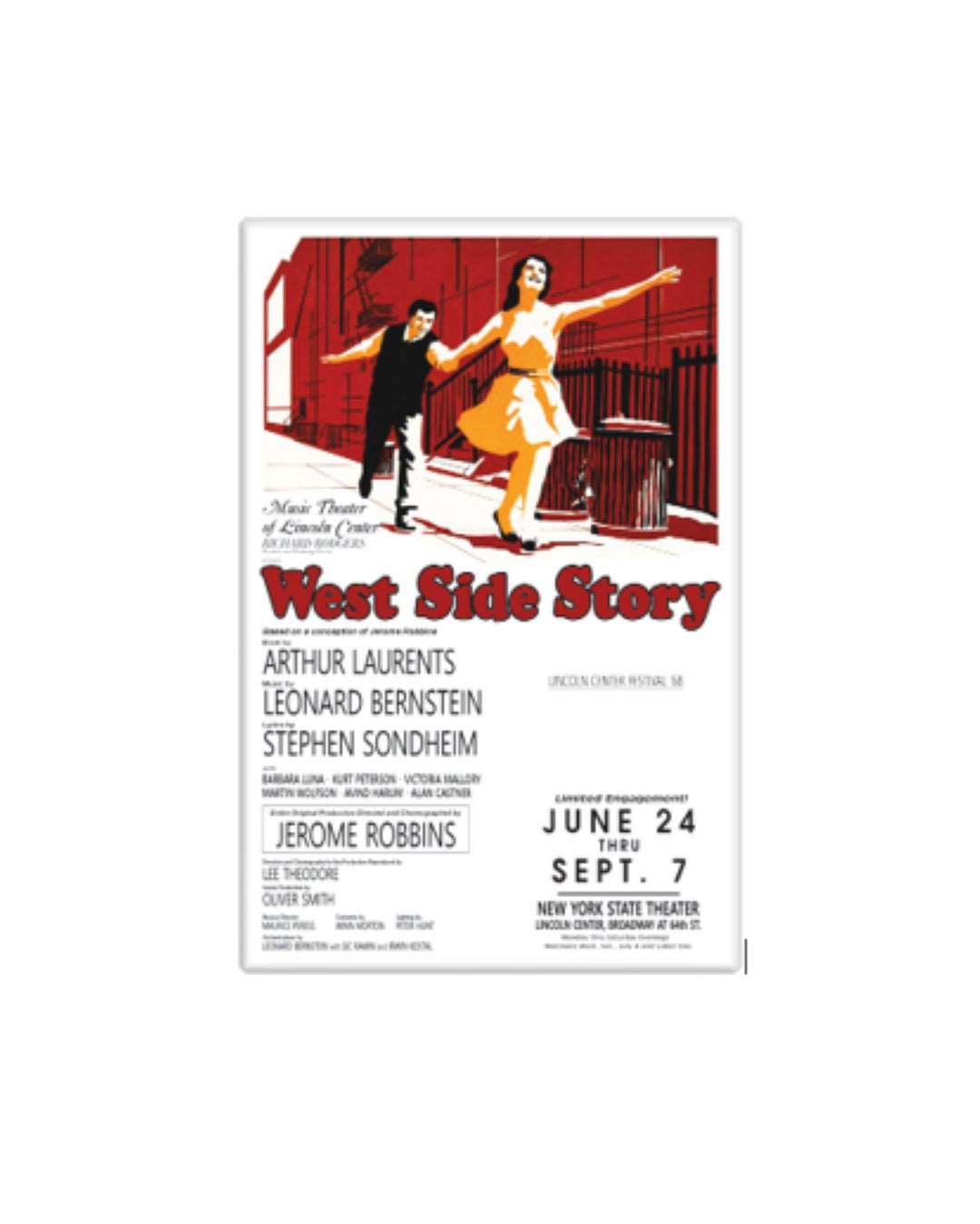 3" Magnet - West Side Story - Reproduction of a Vintage 1968 Poster for ...