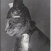 3" Magnet - Brunnhilde - Cat in Helmet - 1936 Photo of Cat in Viking ...
