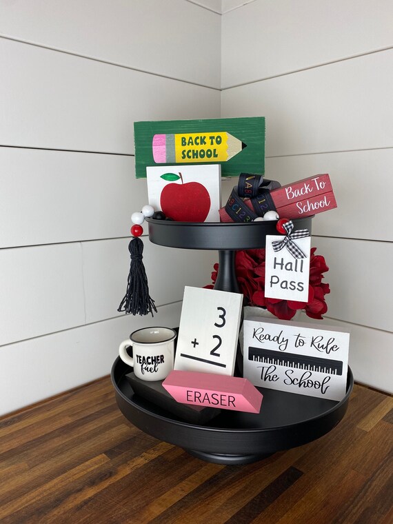 Back to School Tiered Tray Set Teacher Gift Principal Gift | Etsy