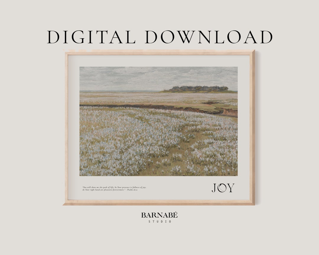 Field of Joy by Barnabé Studio | Psalm | Neutral Floral Christian Wall ...