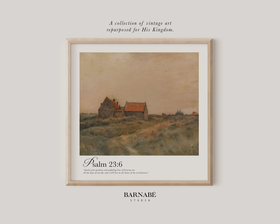 Psalm 23 "house" by Barnabé Studio | Vintage Christian Wall Art ...