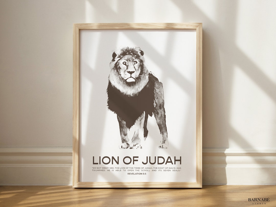Lion of Judah by Barnabé Studio Lion Retro Poster Christian Wall Art ...
