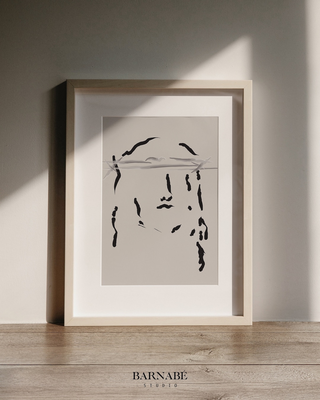 Christian Art, Jesus Wall Art, Jesus Portrait, Jesus Painting, Minimal ...