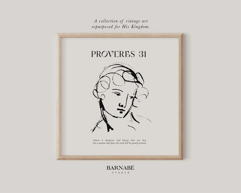 Proverbs 31 Woman by Barnabé Studio | Vintage Christian Wall Art ...