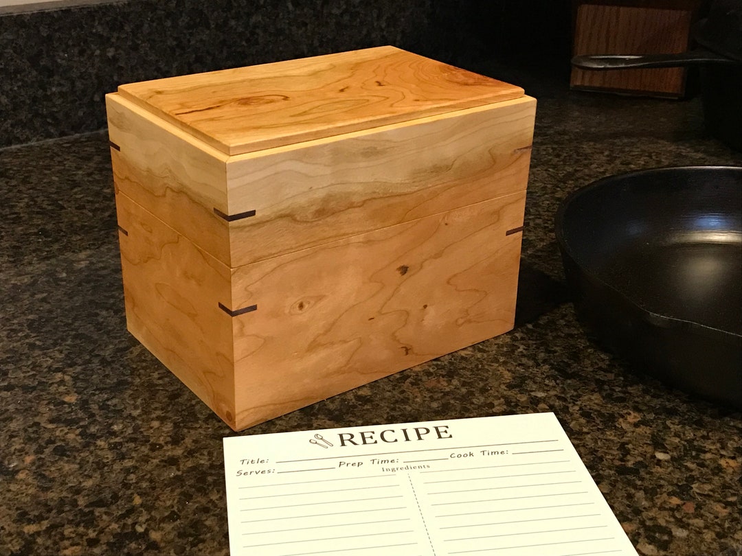 Sand Creek 4x6 Recipe Card Box in Black Cherry With a Hidden Wood Hinge ...
