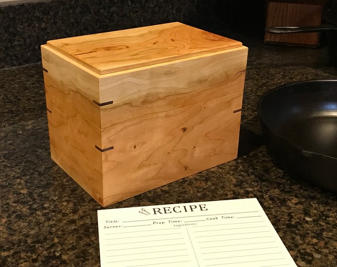 Sand Creek 4x6 Recipe Card Box in Black Cherry With a Hidden Wood Hinge ...