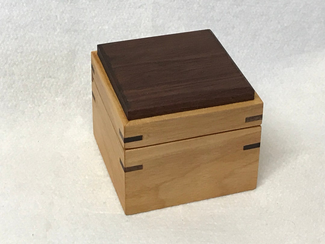 Handcrafted Wooden Engagement Ring Box Sleek Contemporary Styling Made ...