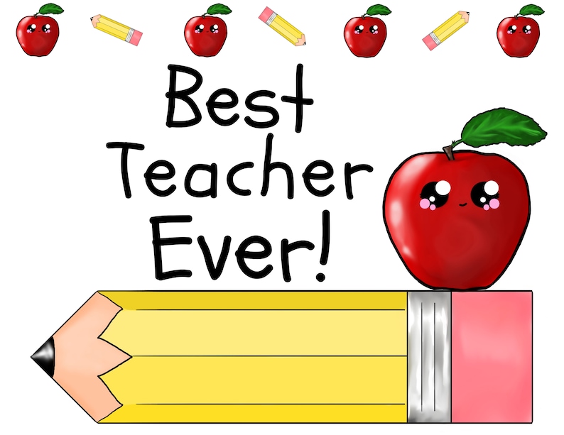 Best Teacher Ever Sign/instant Download/teacher Gift/best Teacher Ever ...