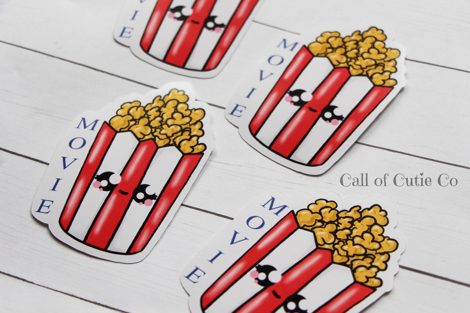 Popcorn Die Cut Sticker/popcorn Sticker/food Stickers/movie Popcorn ...