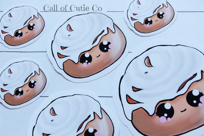 Cinnamon Roll Die Cut Sticker/cinnamon Bun Sticker/food Stickers - Etsy
