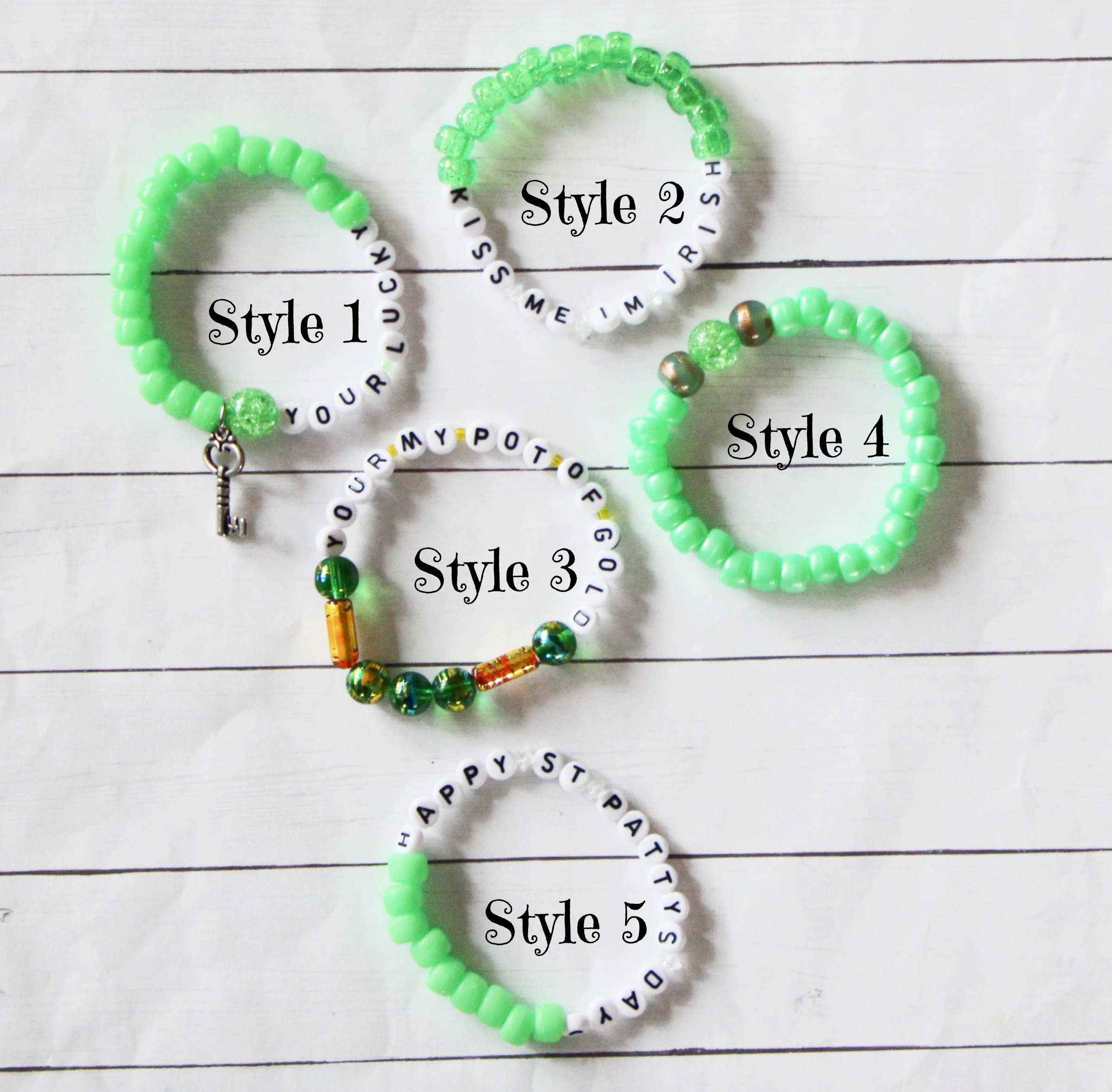 St. Patrick's Day Custom Bracelets/custom Beaded Bracelets/personalized ...
