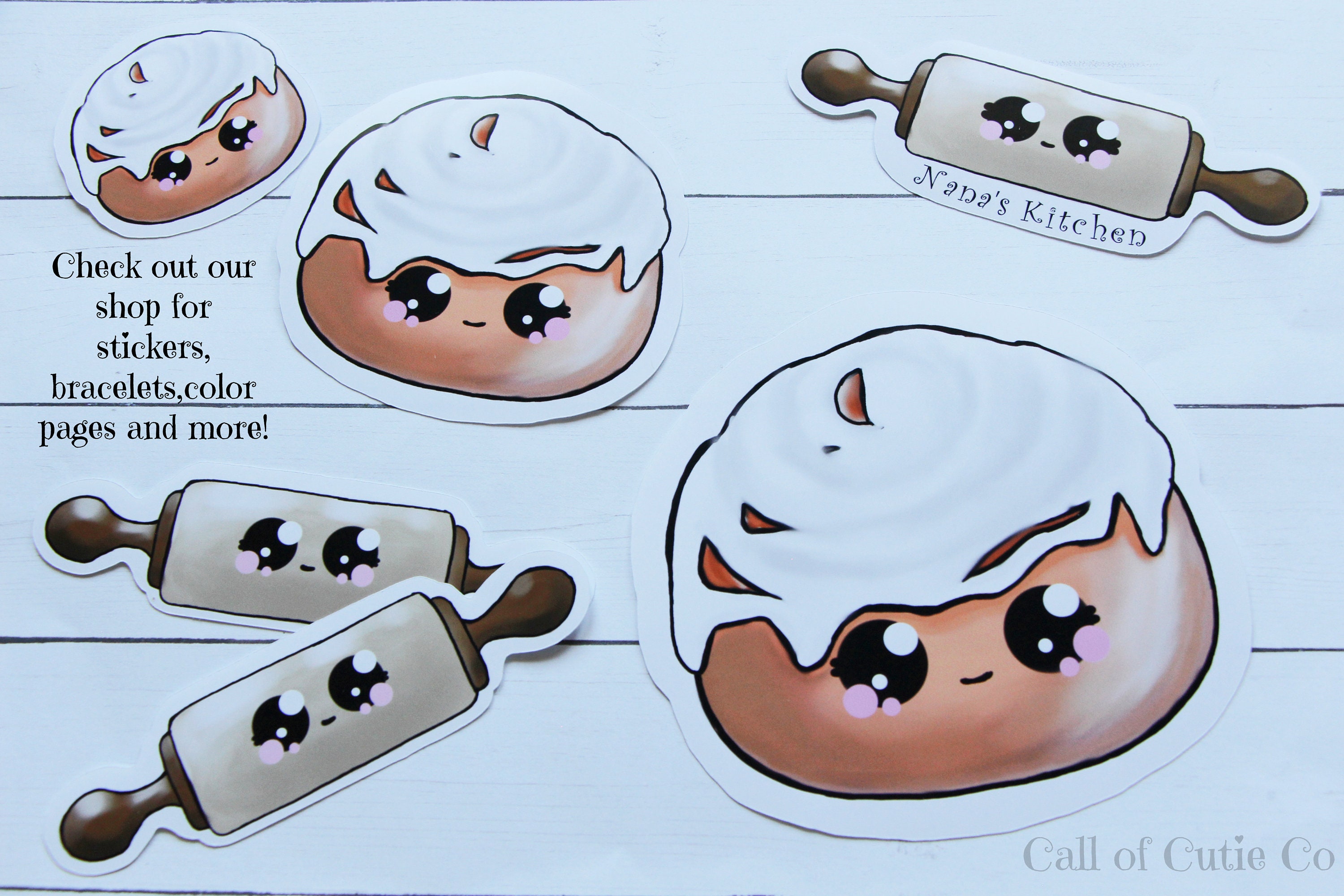 Cinnamon Roll Die Cut Sticker/cinnamon Bun Sticker/food Stickers - Etsy