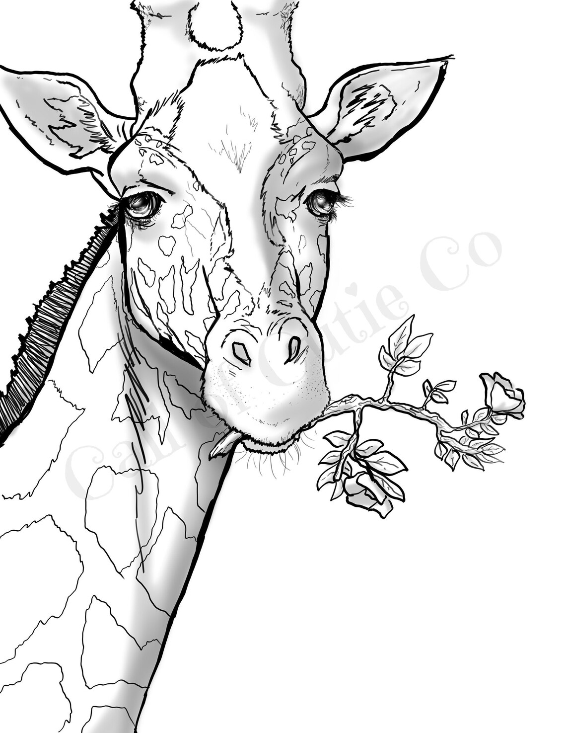 Giraffe Coloring Page/ Animal Coloring Page - Etsy