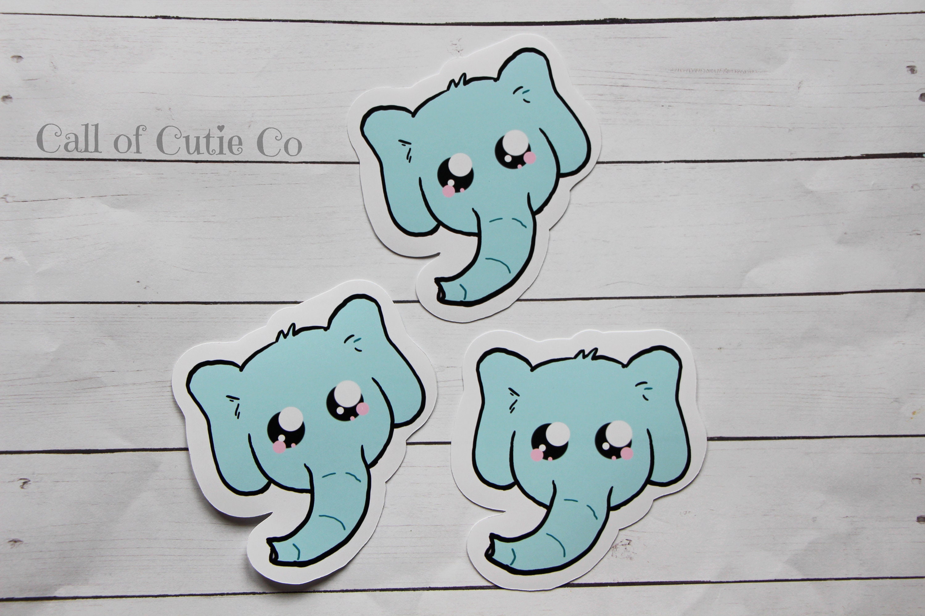 Elephant Die Cut Sticker/animal Stickers - Etsy