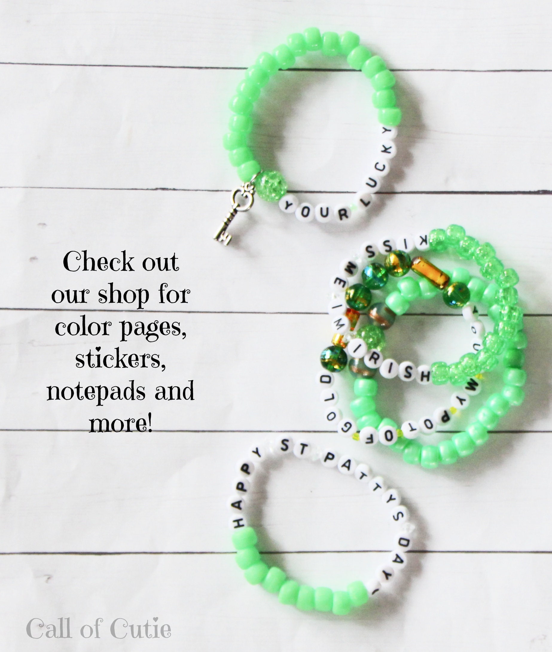 St. Patrick's Day Custom Bracelets/custom Beaded Bracelets/personalized ...