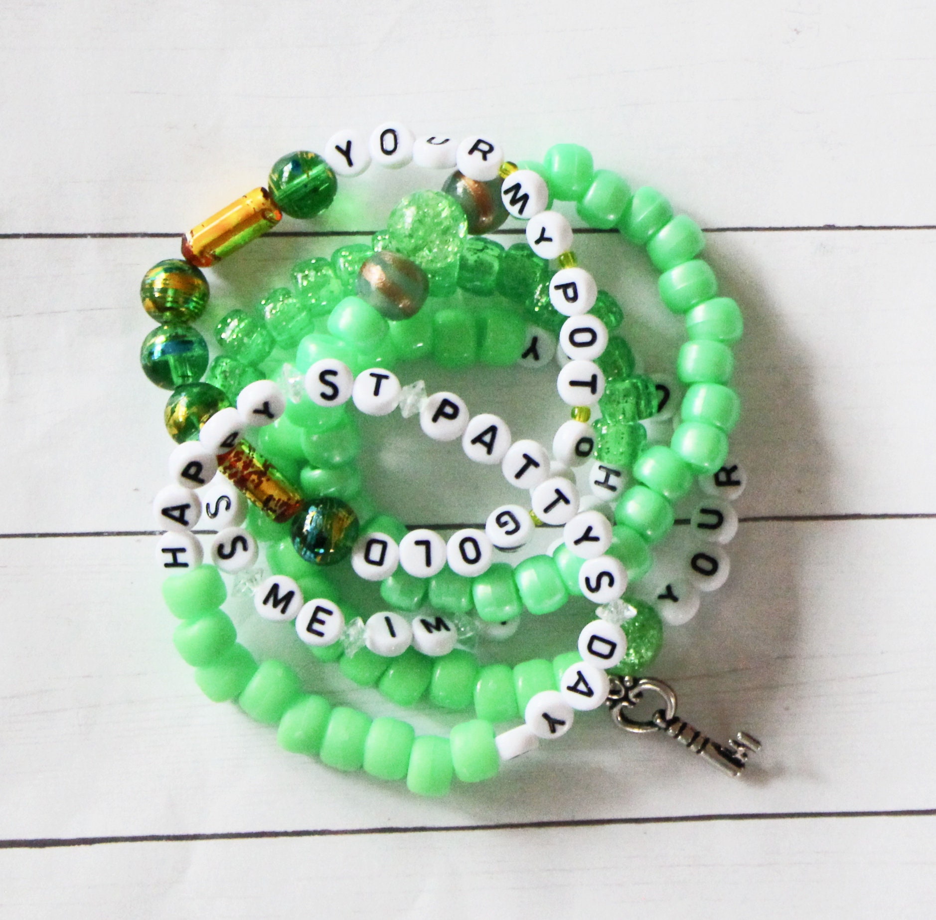 St. Patrick's Day Custom Bracelets/custom Beaded Bracelets/personalized ...