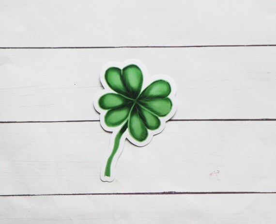 Four Leaf Clover Die Cut Sticker/clover Sticker/clover | Etsy