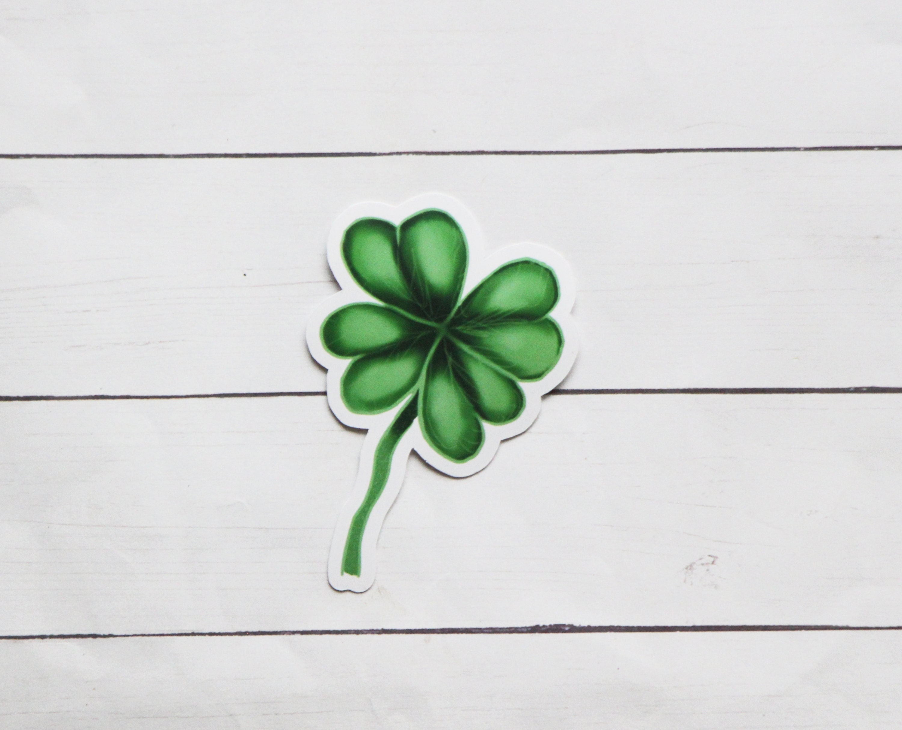 Four Leaf Clover Die Cut Sticker/clover Sticker/clover Stickers/four ...