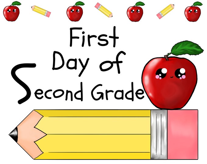 FIRST Day of 2nd GRADE Sign Printable 2nd Grade School Sign 2nd Grade ...