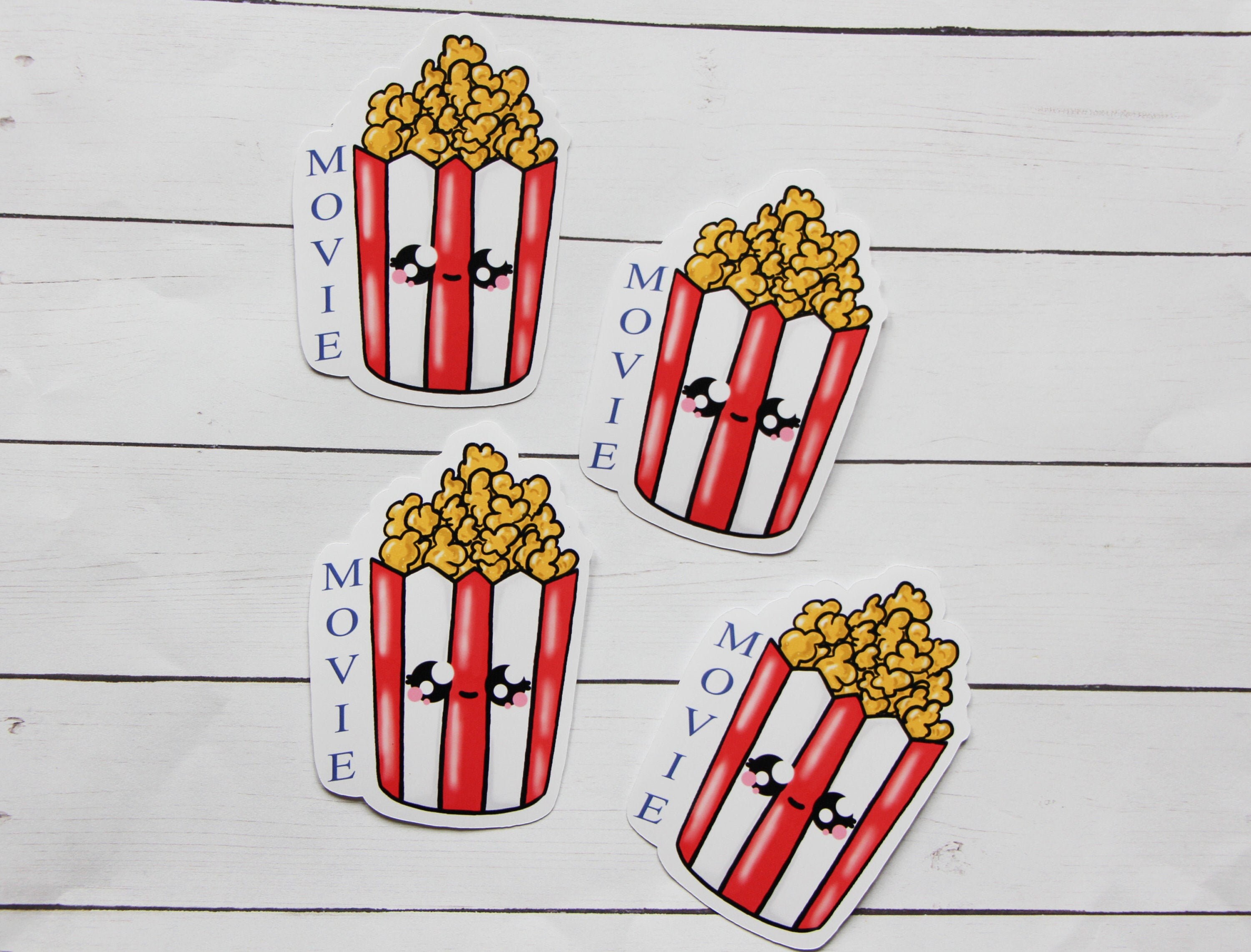 Popcorn Die Cut Sticker/popcorn Sticker/food Stickers/movie Popcorn ...